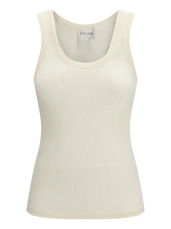 FORTE_FORTE Ribbed Wool Tank - Cream