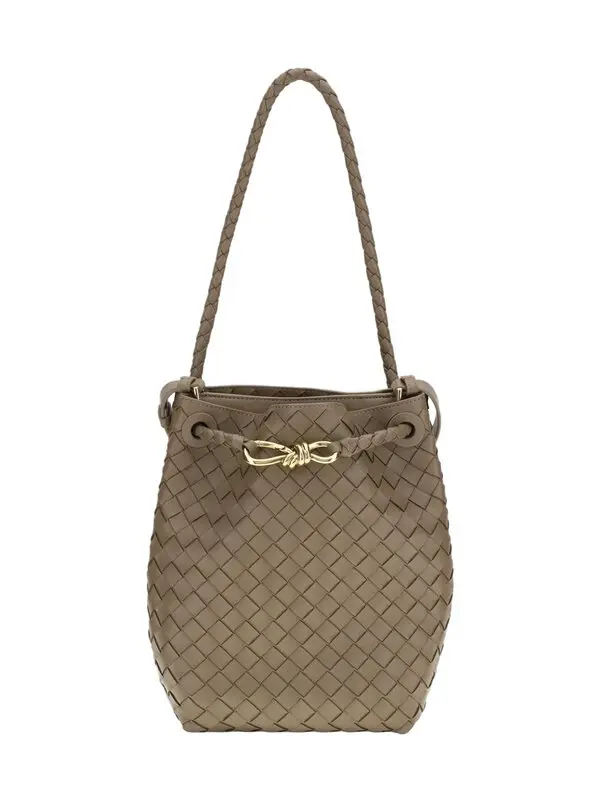 Bottega Veneta Andiamo Bucket Small Bag - Beige