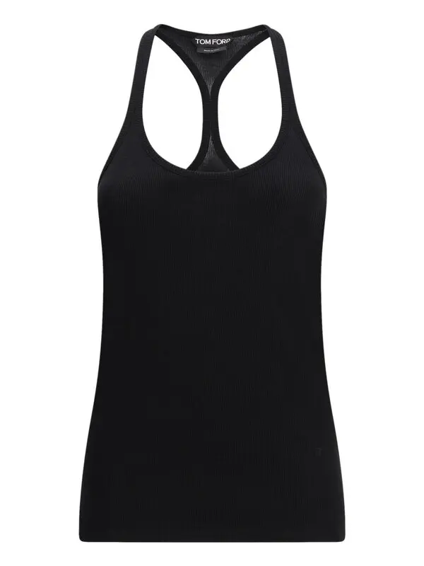 TOM FORD Silk-blend Ribbed Jersey Tank Top - Black