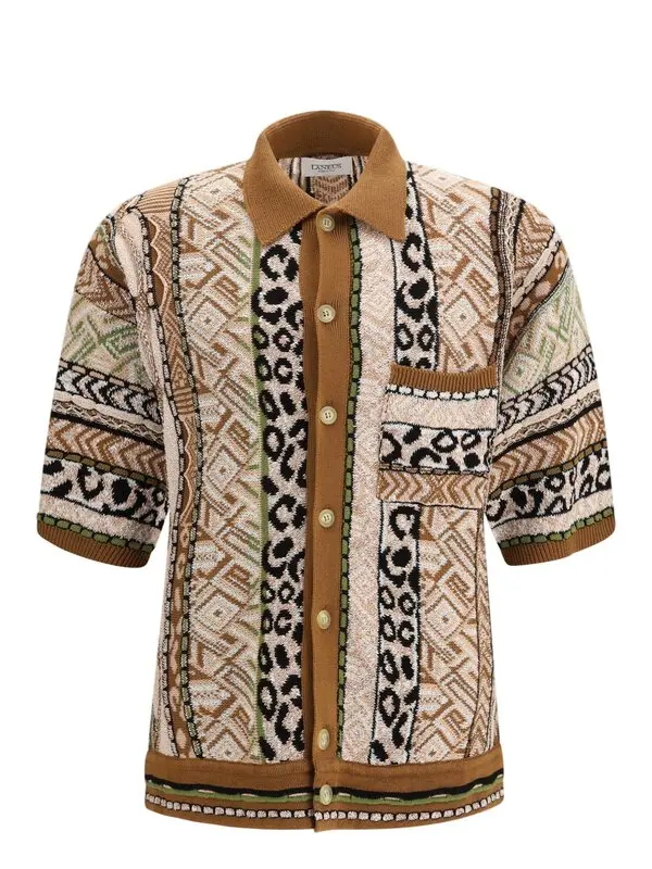 LANEUS Knitted Shirt - Multicolour