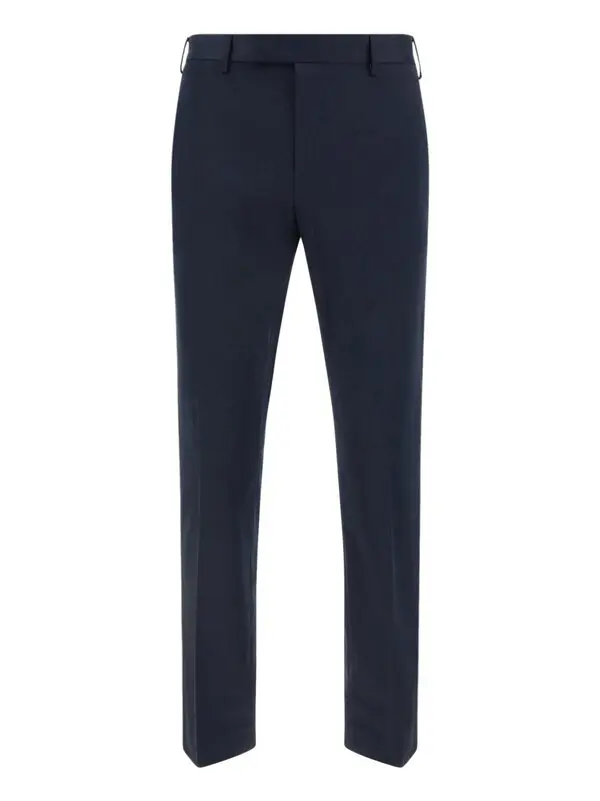 PT TORINO Cotton Tailored Pants With Feather Detail - Blue