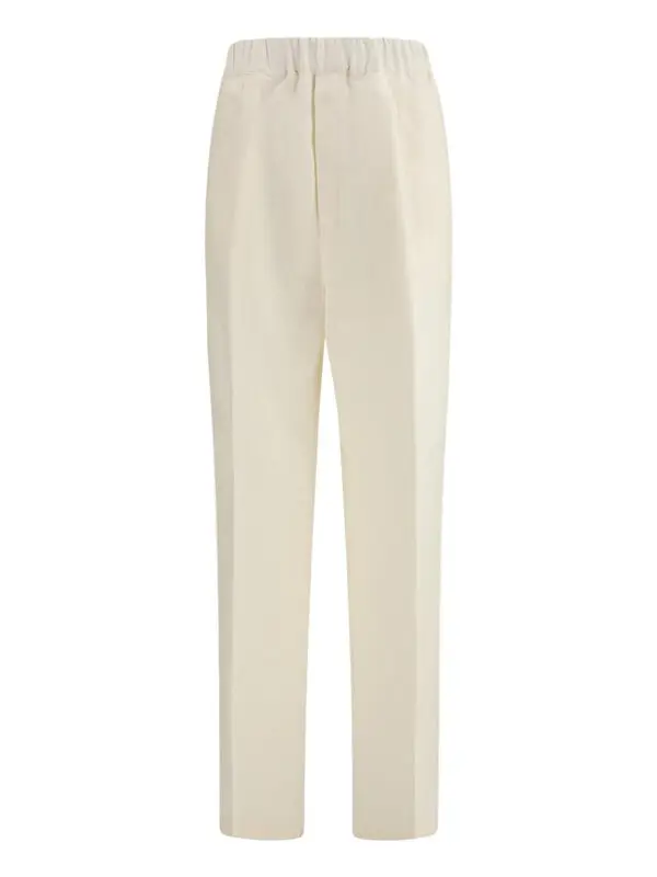 LANEUS Linen And Viscose Wide Leg Pants - Cream