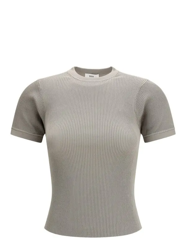 RIER Riker Short-sleeve Ribbed T-shirt - Beige