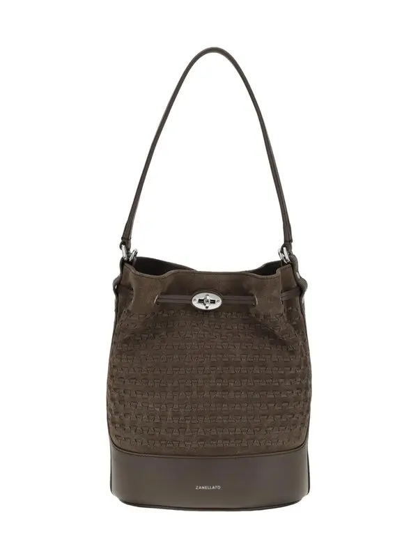 ZANELLATO Mondà Bucket Bag In Suede - Brown