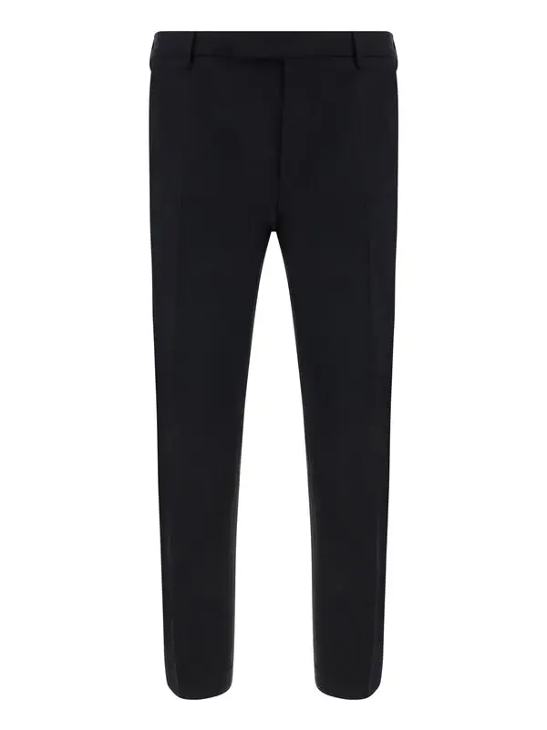 PT PANTALONI TORINO Virgin Wool Tailored Trousers - Black