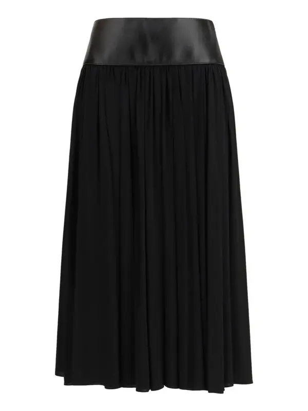 Alaïa Midi Skirt With Leather Belt - Black