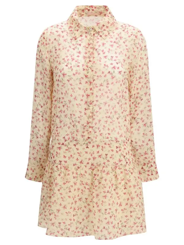 KRISTINA TI Floral Print Button-up Shirt Dress - Multicolour