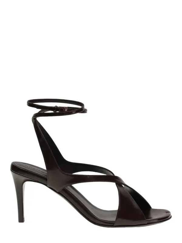 Khaite Liria Leather Ankle Strap Sandals - Black