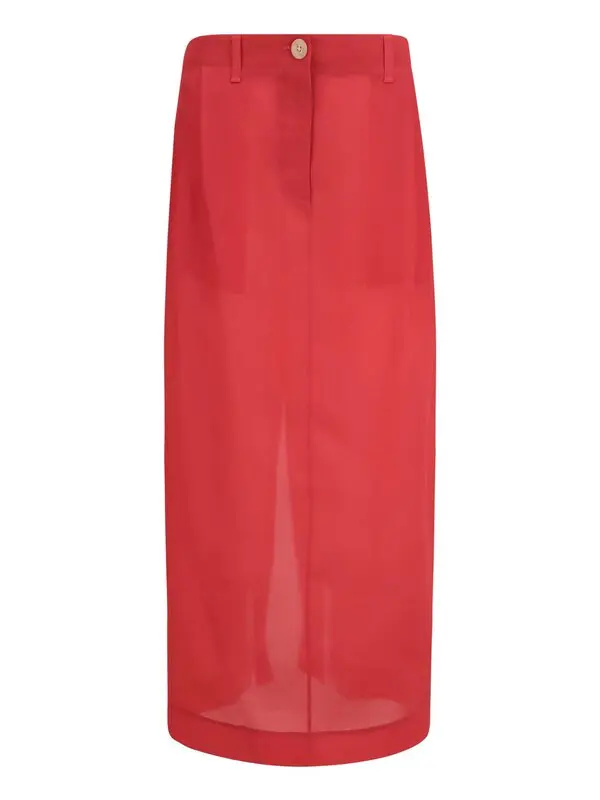 Khaite Lucian Midi Skirt - Red