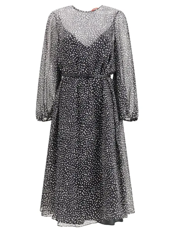 Max Mara Campo Polka Dot Silk Dress - Black