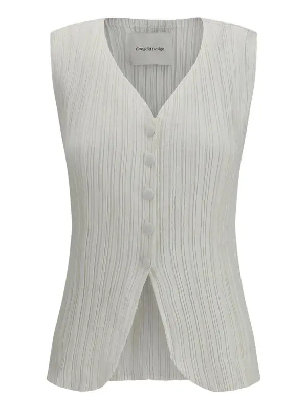 GONGDID DESIGN Wavy Vest - White