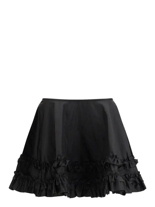 GANNI Duchesse Nylon Mini Frill Skirt - Black