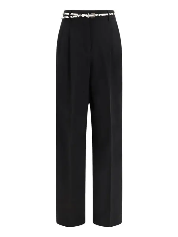 Max Mara Belted Cady Wide-leg Pants - Black