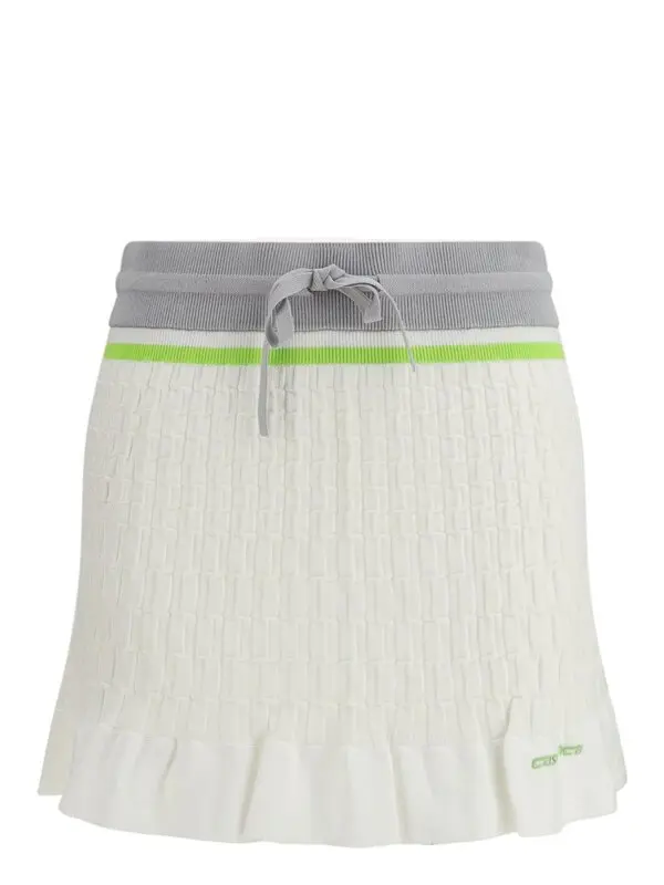 Casablanca Tennis Mini Skirt With Ruffle Hem - White