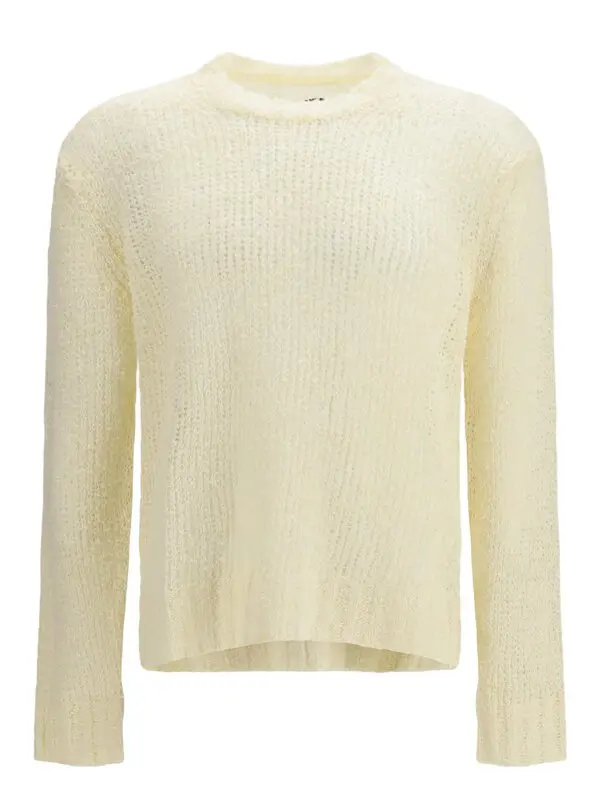 JIL SANDER Openwork Crew Neck Sweater - Yellow