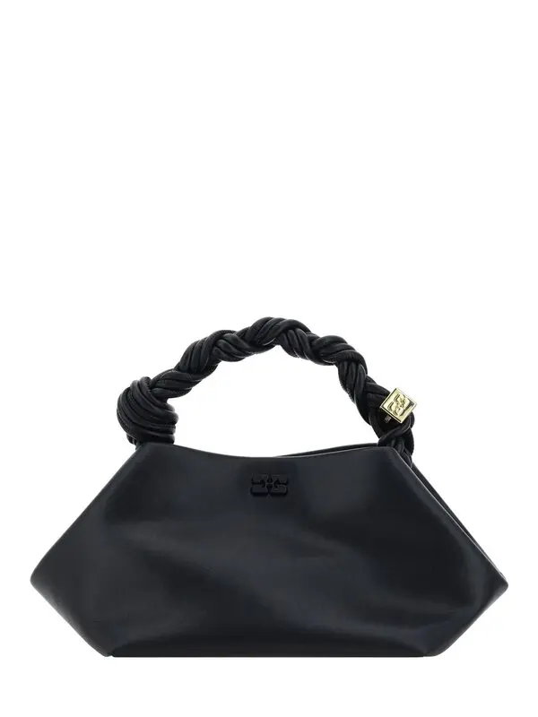 GANNI Bou Handbag In Certified Recycled Leather - Black