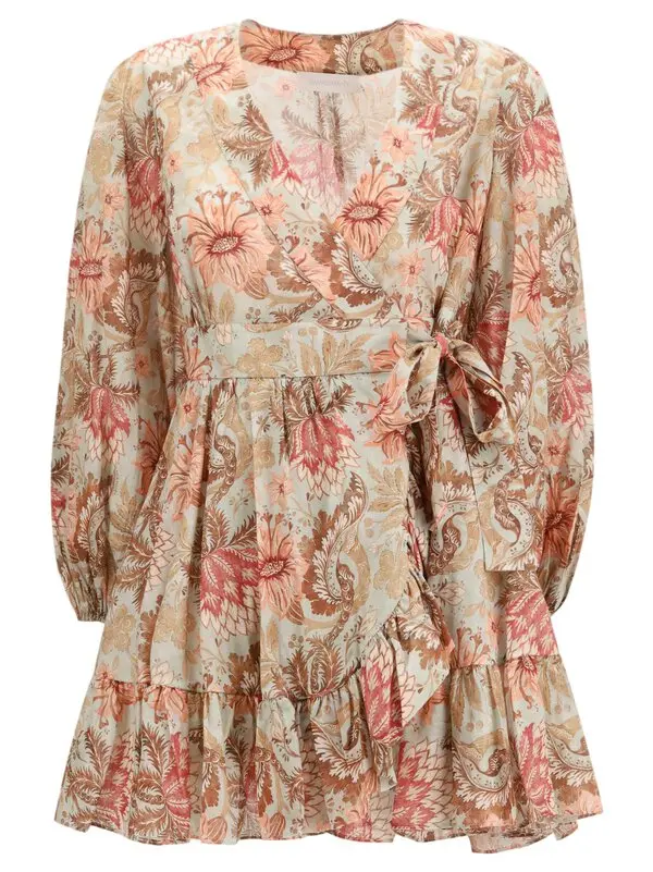 Zimmermann Daylight Wrap Mini Dress - Pink