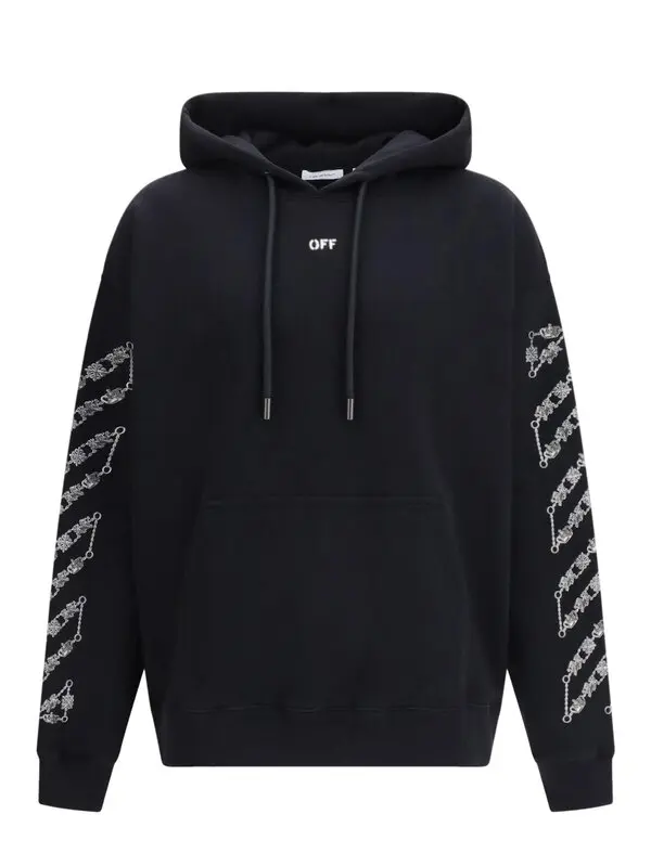 Off-White Chain Araldic Arrow Skate Hoodie - Black