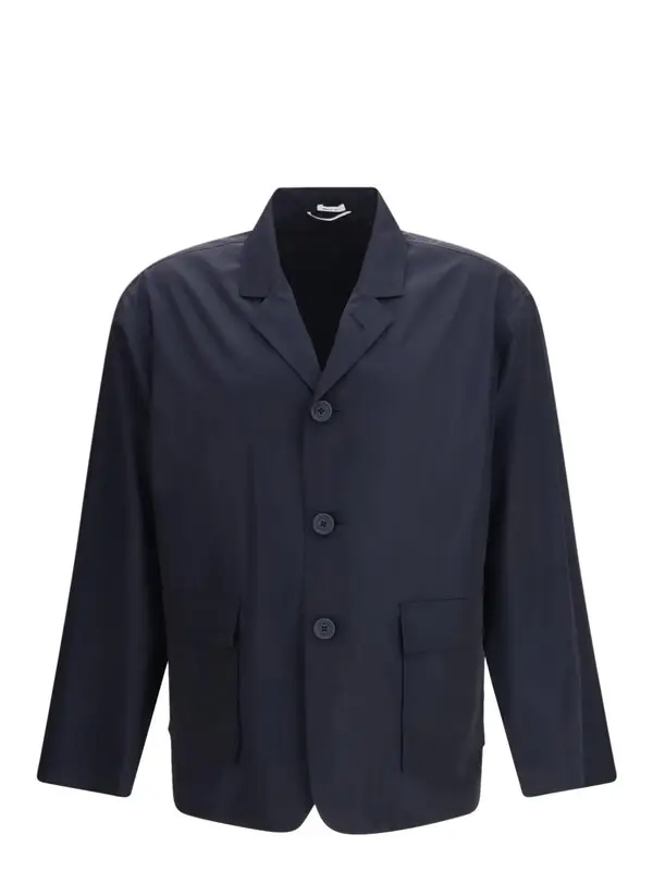 Thom Browne Packable Logo Print Jacket - Blue