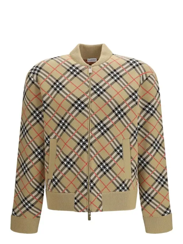 Burberry Vintage Check Zip Cardigan - Beige