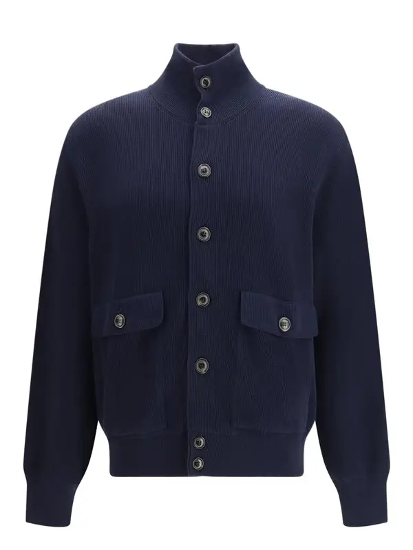 VALSTAR Cotton Knit Jacket - Blue