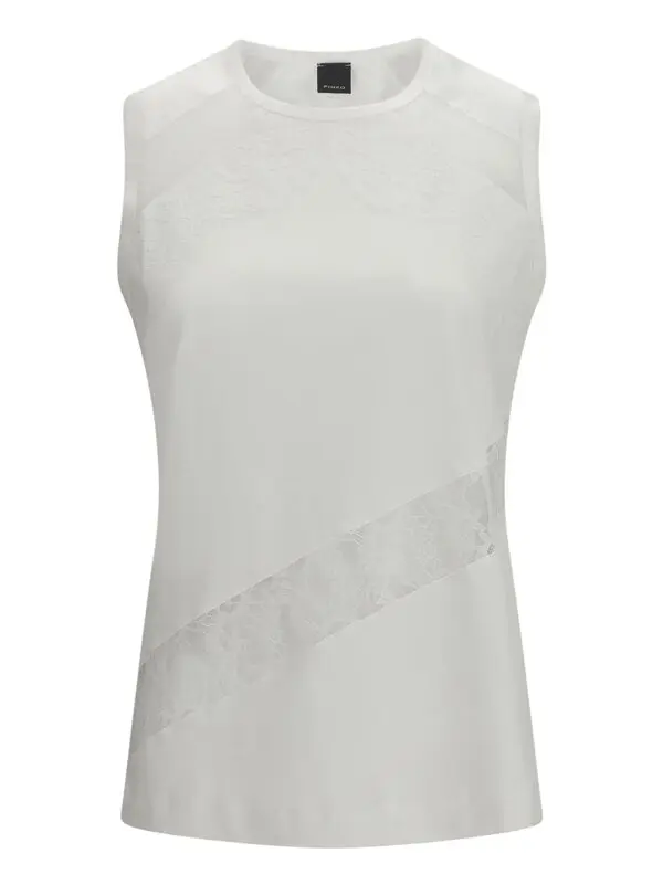 Pinko Sleeveless Lace Insert Top - White