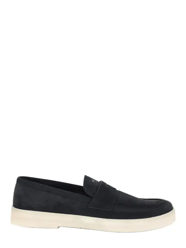 Prada Suede Loafers With Logo Detail - Blue