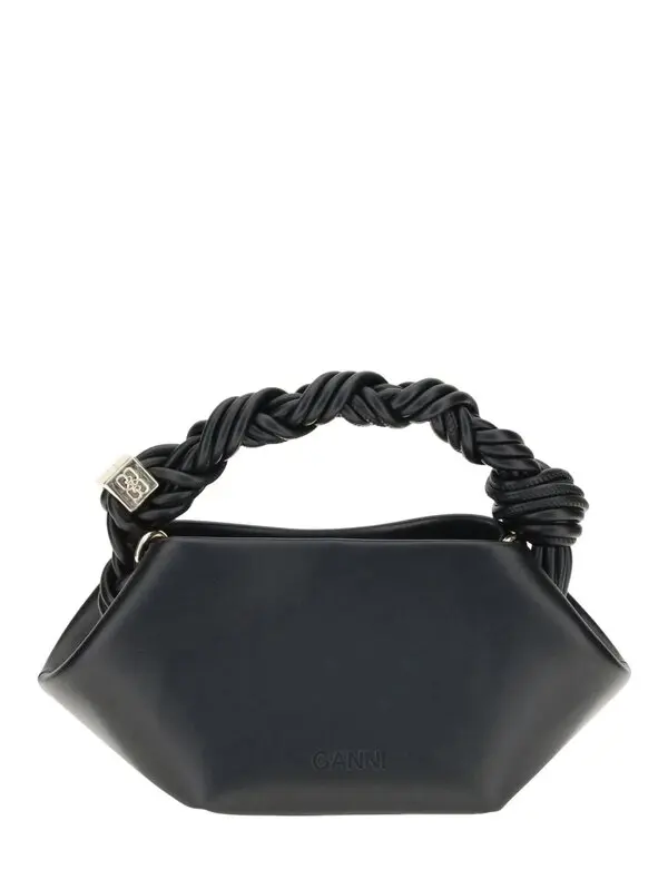 GANNI Bou Handbag In Recycled Leather - Black