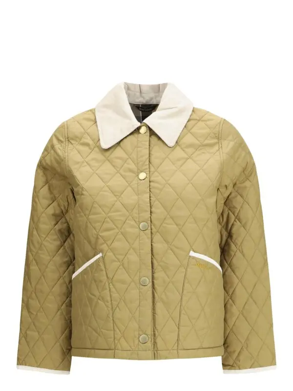 Barbour Liddesdale Cropped Icons Quilted Jacket - Beige