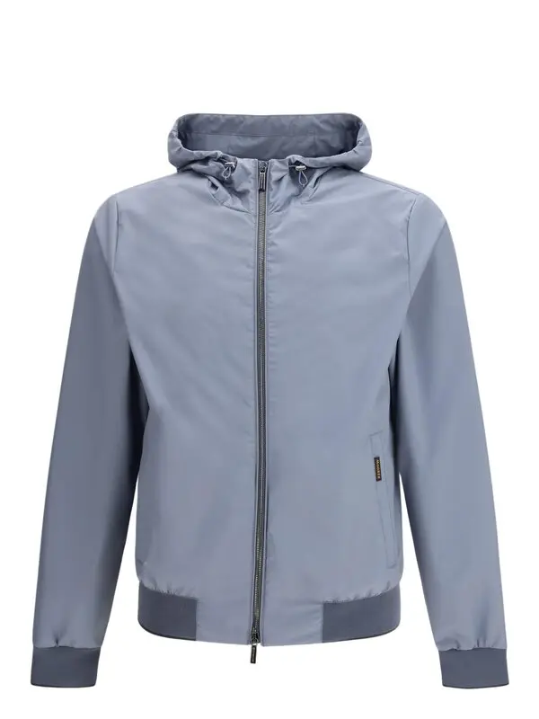MOORER Denon-stp Nylon Jacket With Hood - Light Blue