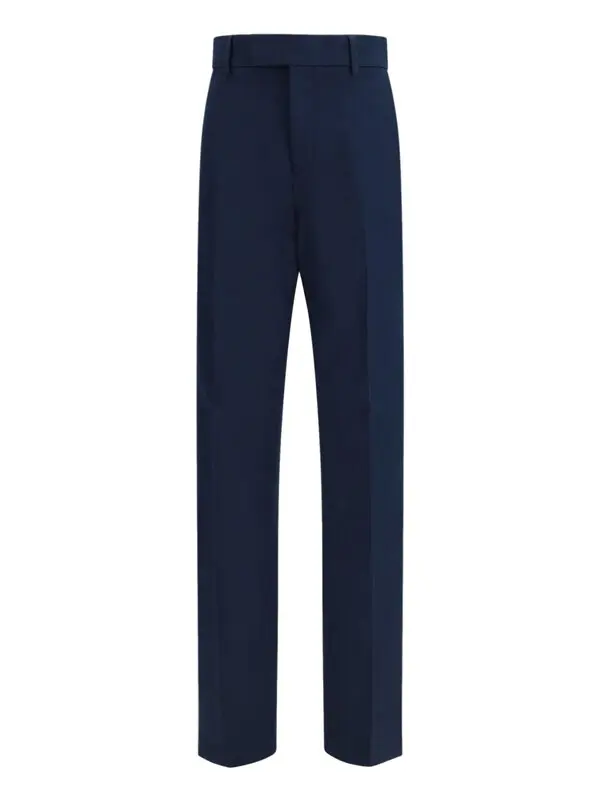 FERRAGAMO Cotton And Cashmere Chinos - Blue