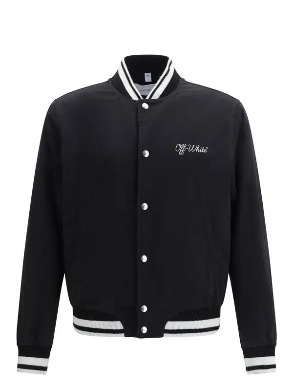 Off-White Script Cotgab Souvenir Varsity Jacket - Black