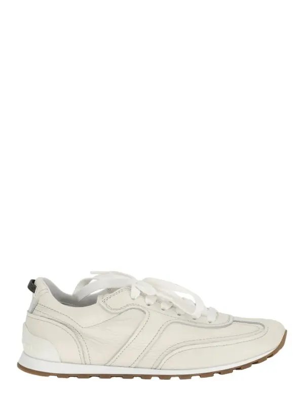 Brunello Cucinelli Leather Lace-up Sneakers - White
