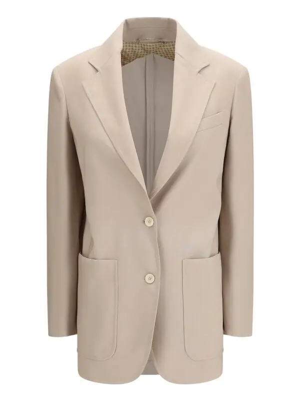 Max Mara Single-breasted Wool-blend Blazer - Beige