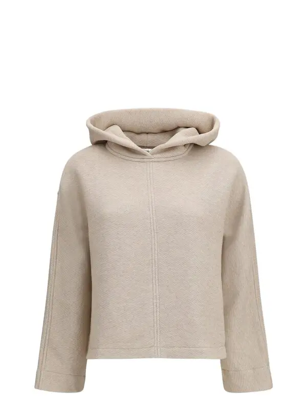 Max Mara Hooded Sweatshirt With Embroidered Logo - Beige