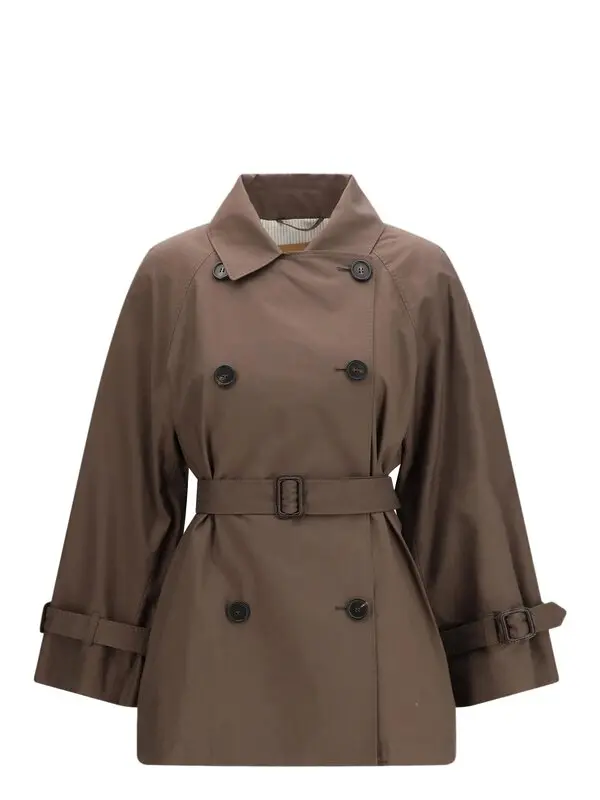 Max Mara Technical Cotton-blend Twill Trench Coat - Brown