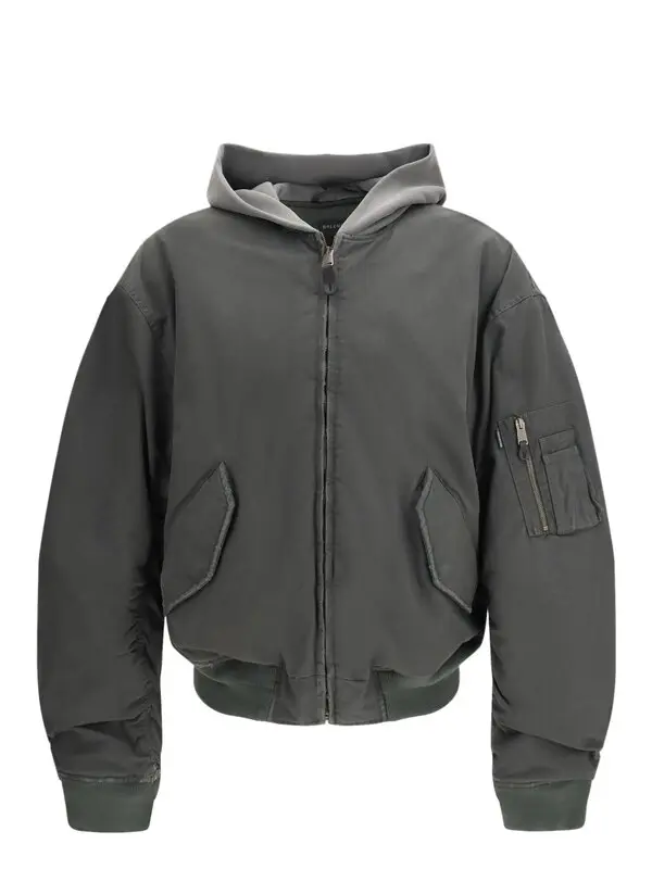 Balenciaga Standard Bomber Jacket With Hood - Grey