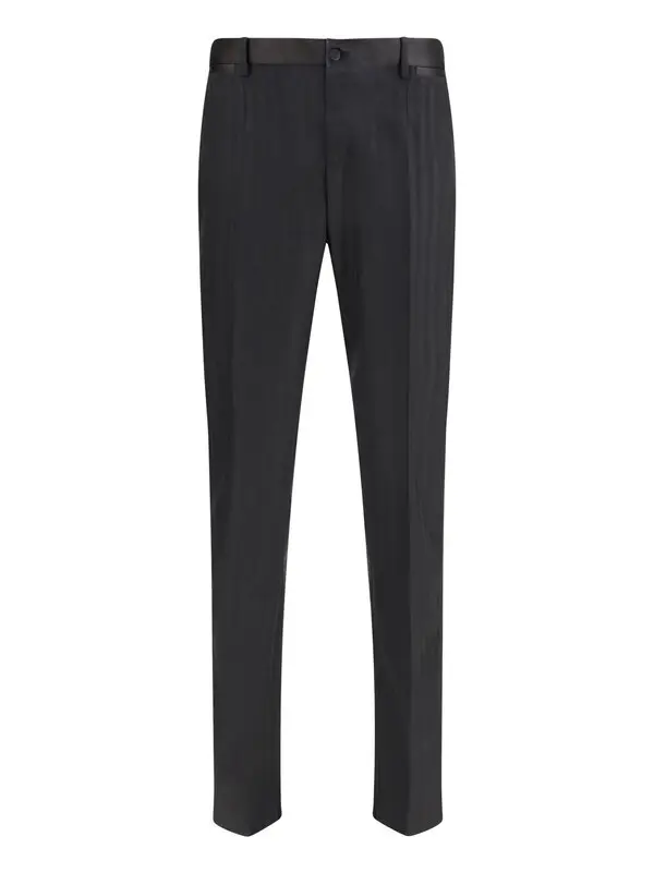 Dolce & Gabbana Striped Tailored Trousers - Black