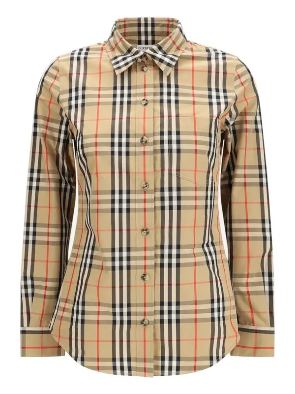 Burberry Stretch Cotton Check Shirt - Multicolour