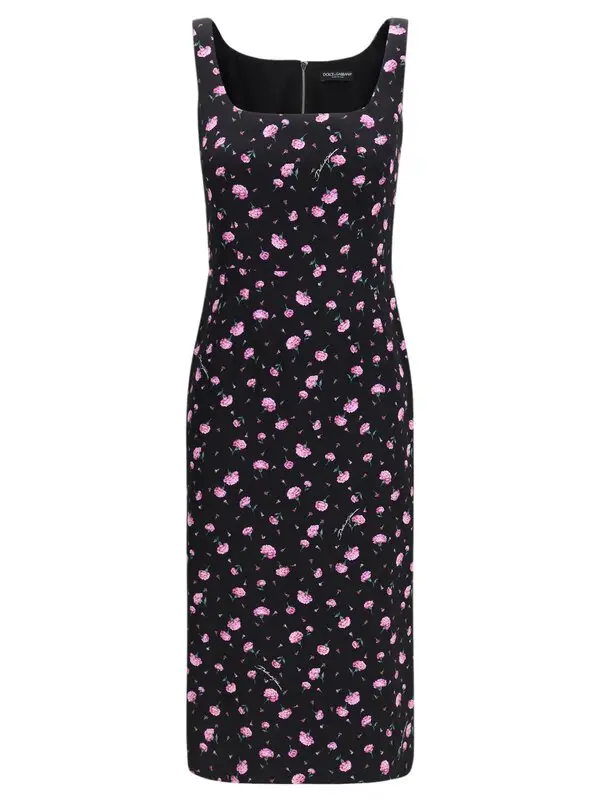 Dolce & Gabbana Sleeveless Floral Print Sheath Dress - Multicolour