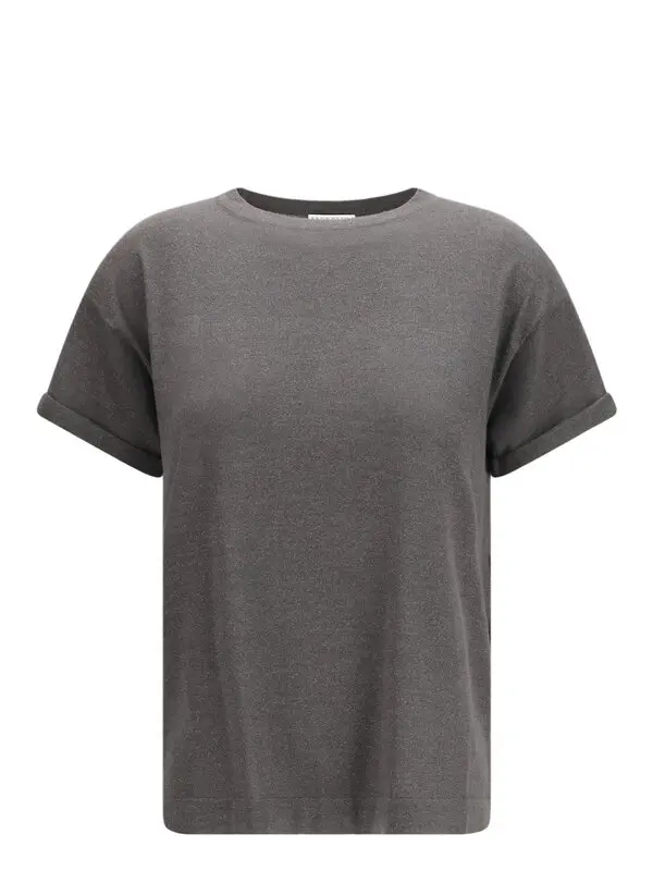 Brunello Cucinelli Cashmere Glitter T-shirt - Grey