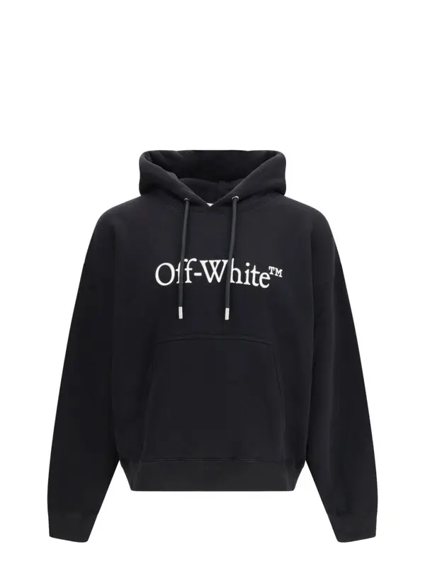 Off-White Graphic Print Oversized Hoodie - Black