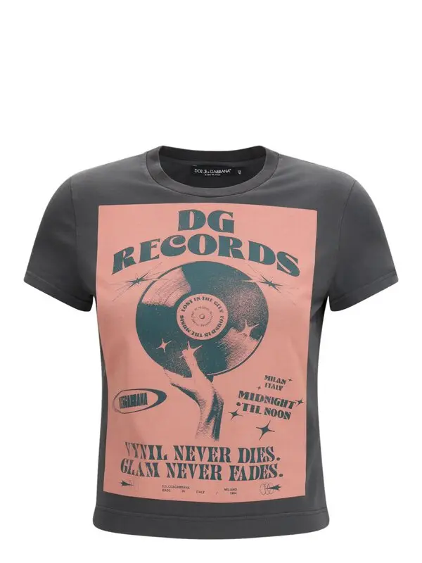 Dolce & Gabbana Printed Jersey T-shirt - Grey