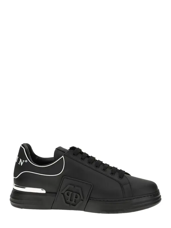 Philipp Plein Phantom Leather Lace-up Sneakers - Black