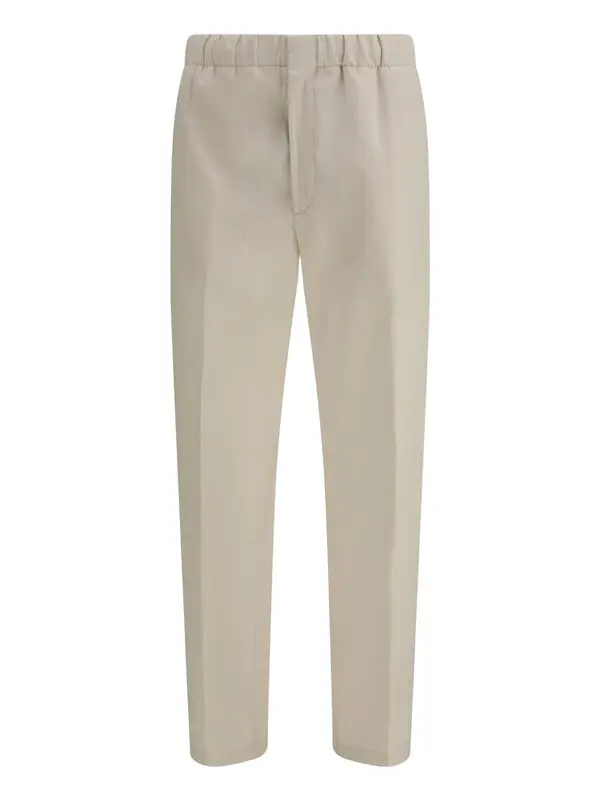 LARDINI Cotton Drawstring Trousers - Cream
