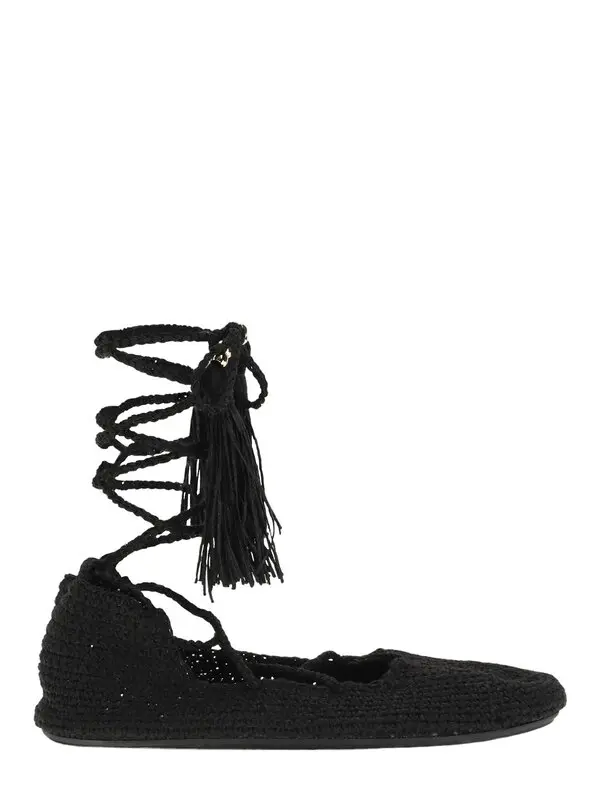 Alanui The Sound Of The Sea Lace-up Ballerinas - Black