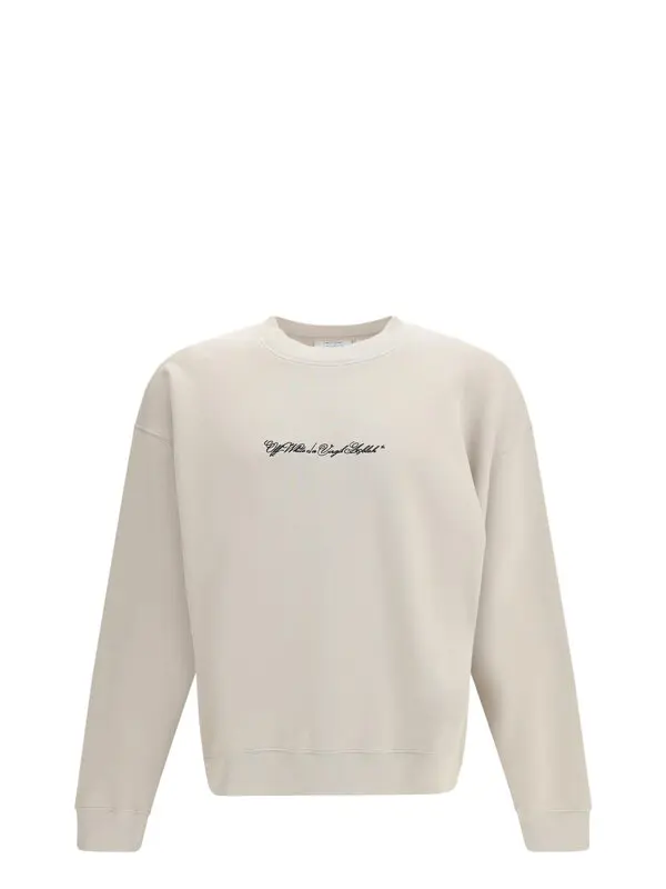 Off-White Script Arrow Crewneck Sweatshirt - Beige