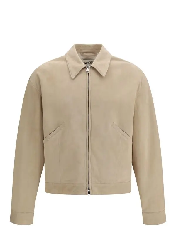 VALSTAR Suede Bomber Jacket - Beige