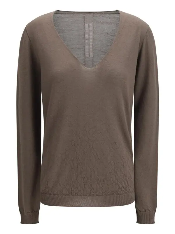 Rick Owens Temple Extreme V-neck Sweater - Grey