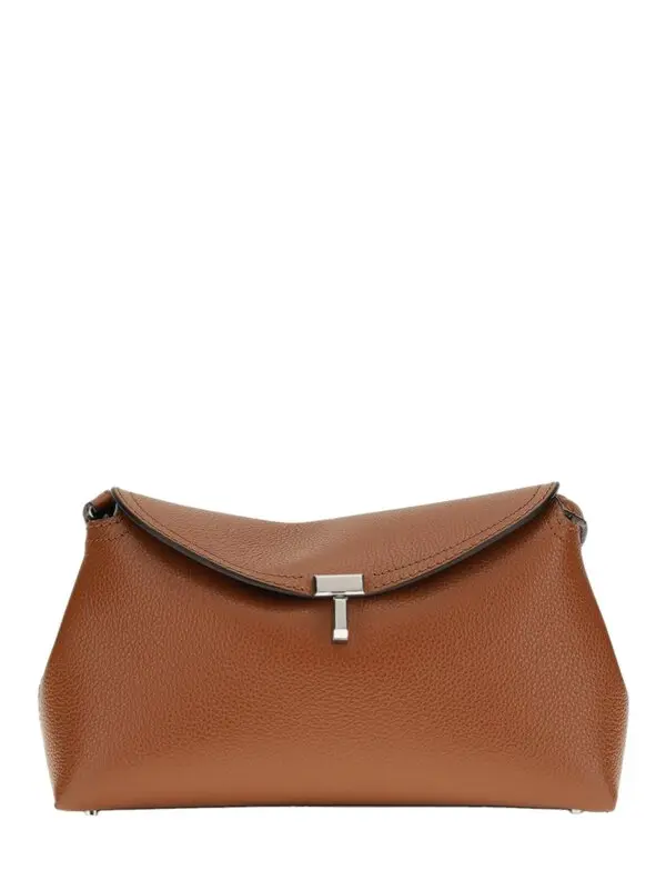 TOTEME T-lock Clutch Bag In Palmellato Leather - Brown